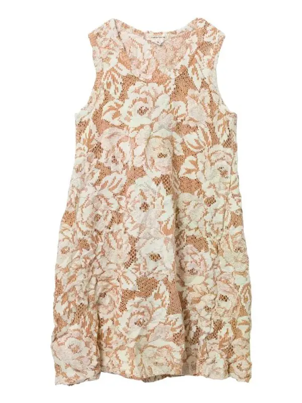 Comme Des Garçons Floral-embroidered Vest - Neutrals