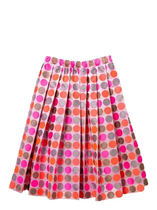 Comme Des Garçons Polka Dot Pleated Skirt - Red