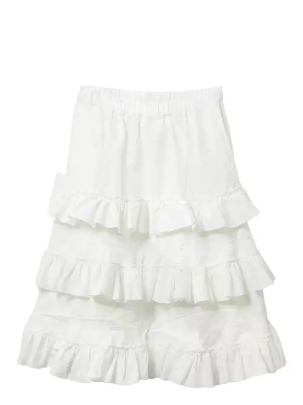 Comme Des Garçons Ruffled Midi Skirt - White