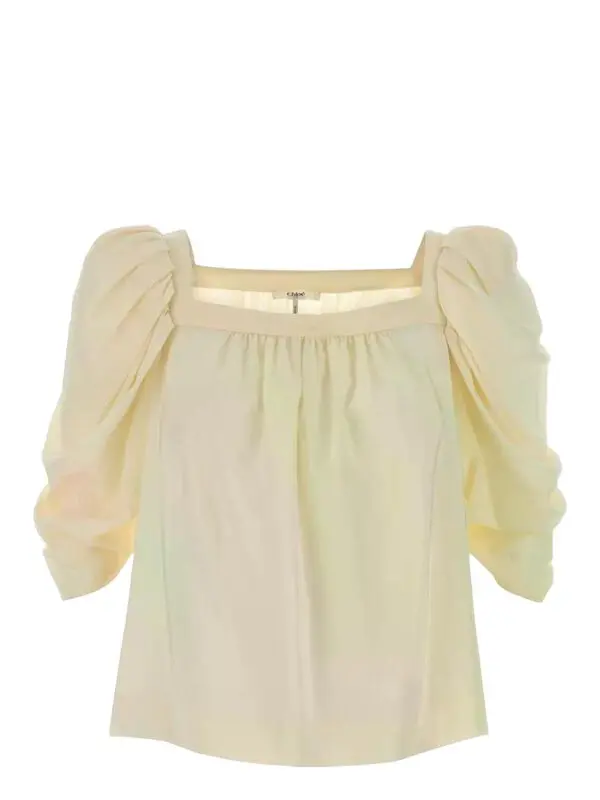 Chloé Puff-sleeve Top - Neutrals
