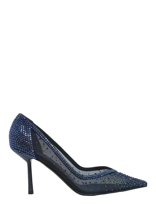 LE SILLA Crystal-embellished Mesh Pumps - Blue