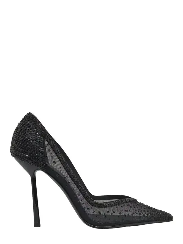 LE SILLA Crystal-embellished Mesh Heeled Pumps - Black