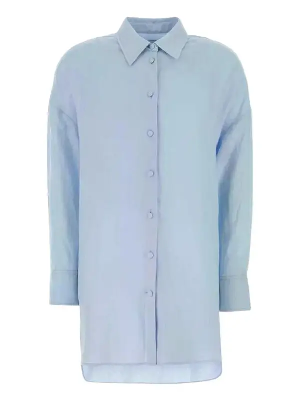 Agnona Linen Button-down Shirt - Blue