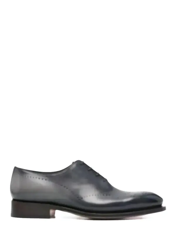 Santoni Leather Oxford Shoes - Blue