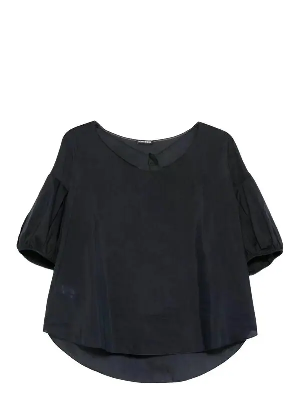 SUSANNE BOMMER Puff-sleeve V-neck Shirt - Blue