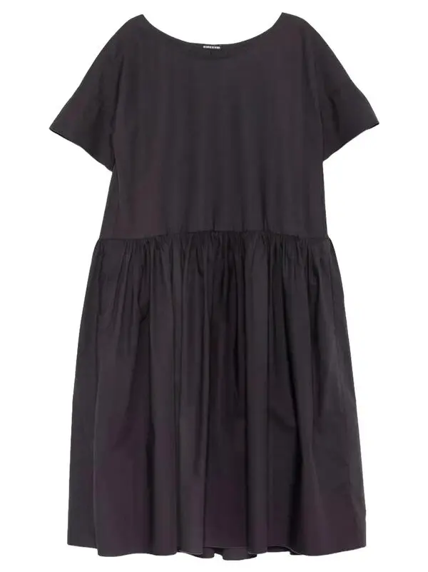 SUSANNE BOMMER Gathered Short-sleeve Midi Dress - Black