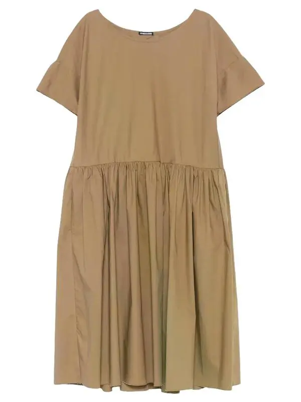 SUSANNE BOMMER Gathered Flared Midi Dress - Neutrals