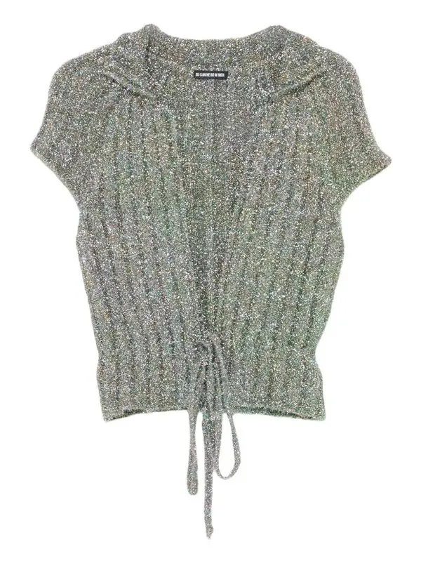 SUSANNE BOMMER Glitter-effect Tie Cardigan - Grey
