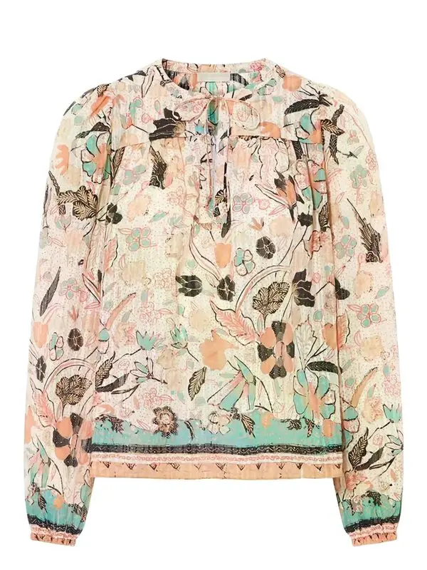 Ulla Johnson Floral-print Silk-blend Blouse - Neutrals