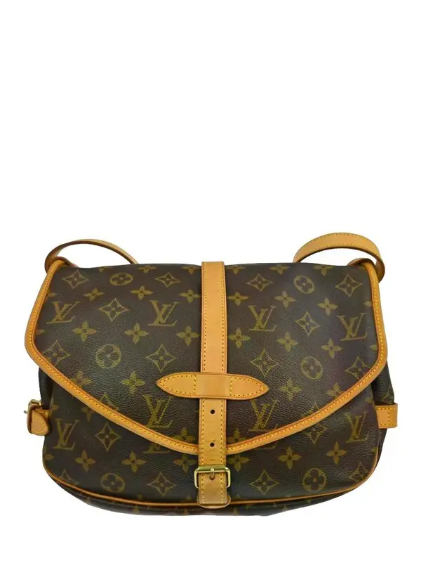 LOUIS VUITTON 2004 30 Monogram Saumur Messenger Bag - Brown