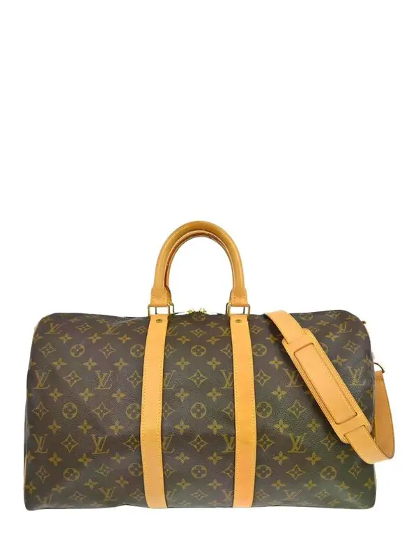 LOUIS VUITTON 2000 45 Monogram Keepall Bandoulière Handbag - Brown