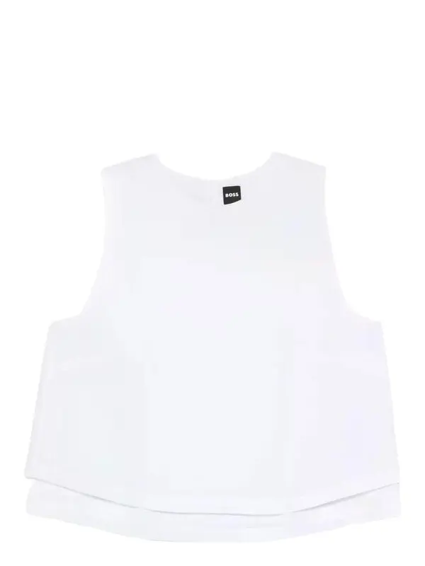 BOSS Layered Sleeveless Top - White