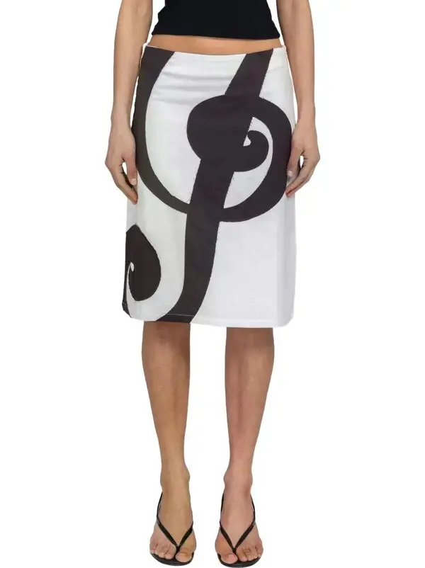Gimaguas Graphic-print Midi Skirt - White