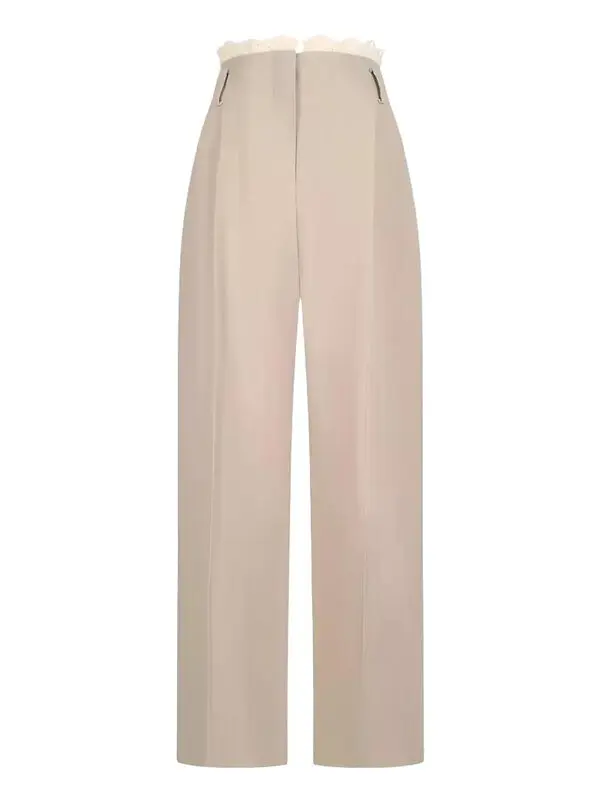 Magda Butrym Crochet-trim Wide-leg Trousers - Neutrals