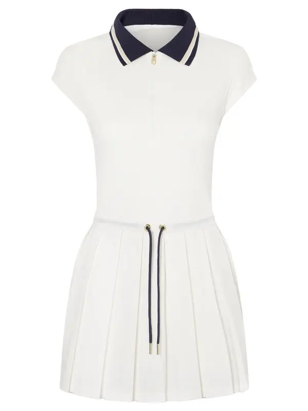 Varley Nico Pleated Pointelle-jersey Dress - White