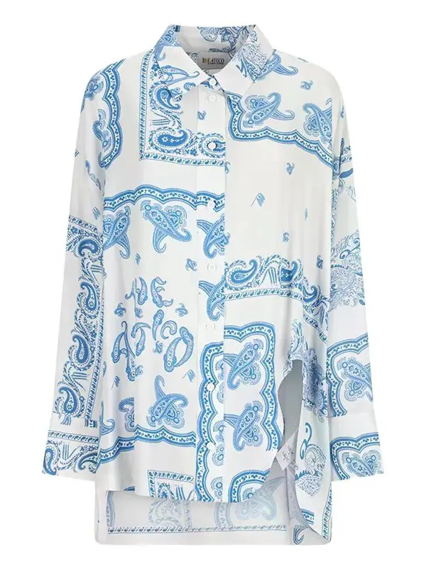 Attico Paisley-print Asymmetric Shirt - White
