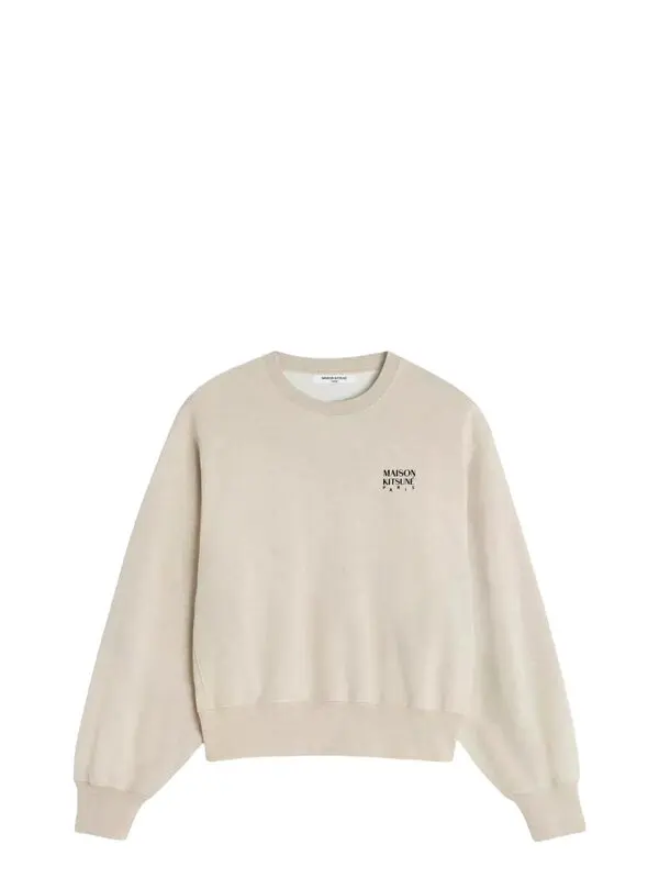 Maison Kitsuné Logo-print Cotton Sweatshirt - Neutrals