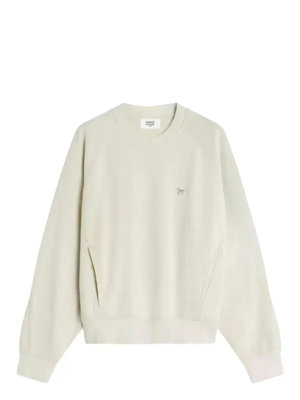 Maison Kitsuné Raglan-sleeve Sweater With Logo Patch - Neutrals