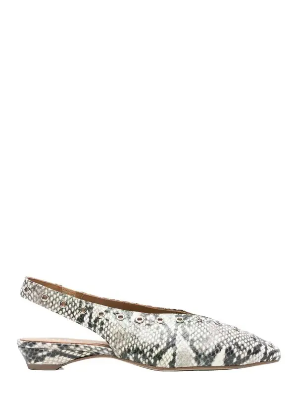 PEDRO MIRALLES Snake-effect Ballet Flats - White