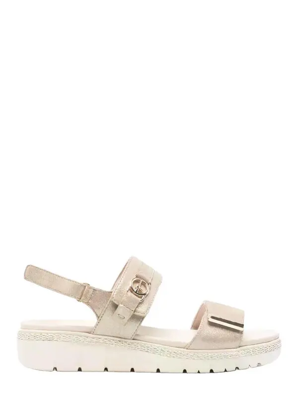 TAMARIS Metallic Leather Sandals - Neutrals