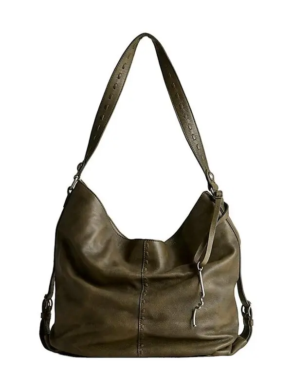 Free People We The Free Dallas Leather Tote Bag - Distressed Olive