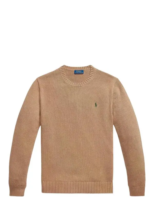 Polo Ralph Lauren Embroidered-logo Crew-neck Sweater - Brown
