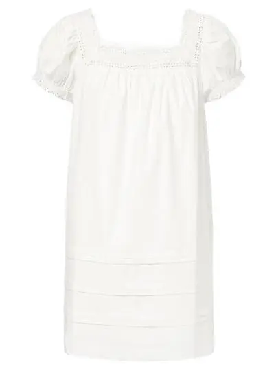 REFORMATION Joliette Lace-trim Cotton Mini Dress - White