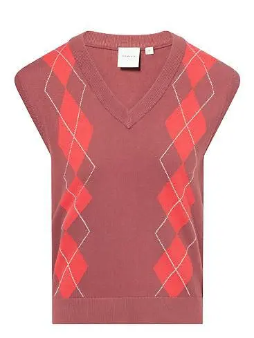 Varley Argyle-knit Vest - Port / Red