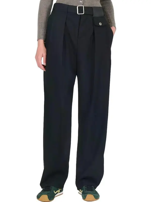Loewe Pleated Belted Pants - Black