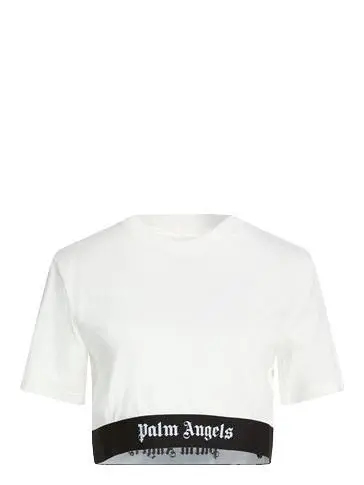 Palm Angels Cotton Jersey Crop Tee - White