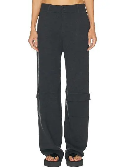 AYA MUSE Knit Cargo Pants - Charcoal