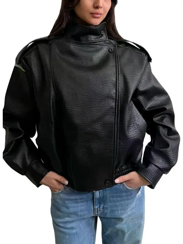 VICOLO High-neck Epaulette Jacket - Black