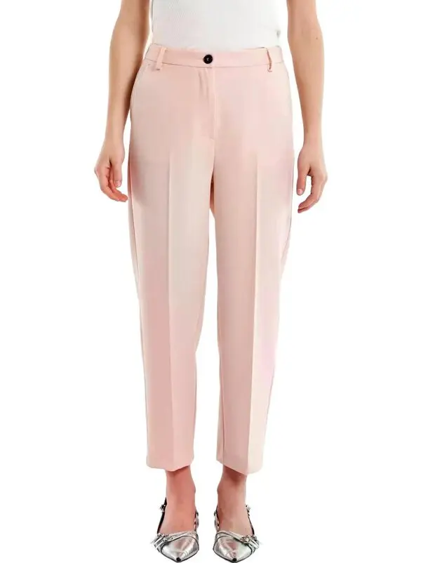 VICOLO Pressed-crease Tailored Trousers - Pink