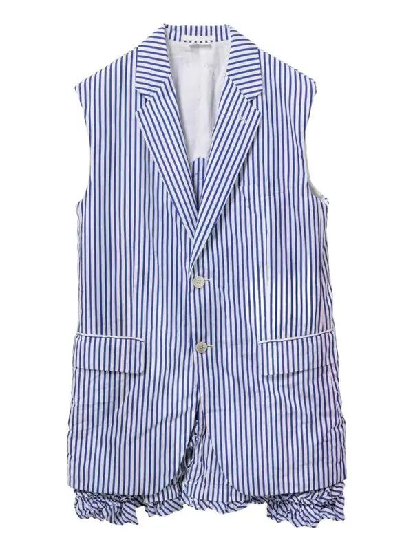 Comme Des Garçons Striped Waistcoat - Blue