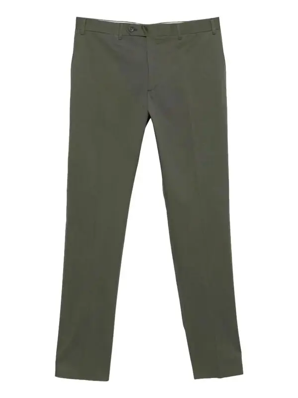 Canali Tailored Trousers With Pressed Creases - Green