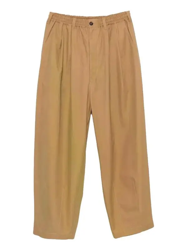 Comme Des Garçons Pleated Elasticated-waist Trousers - Neutrals
