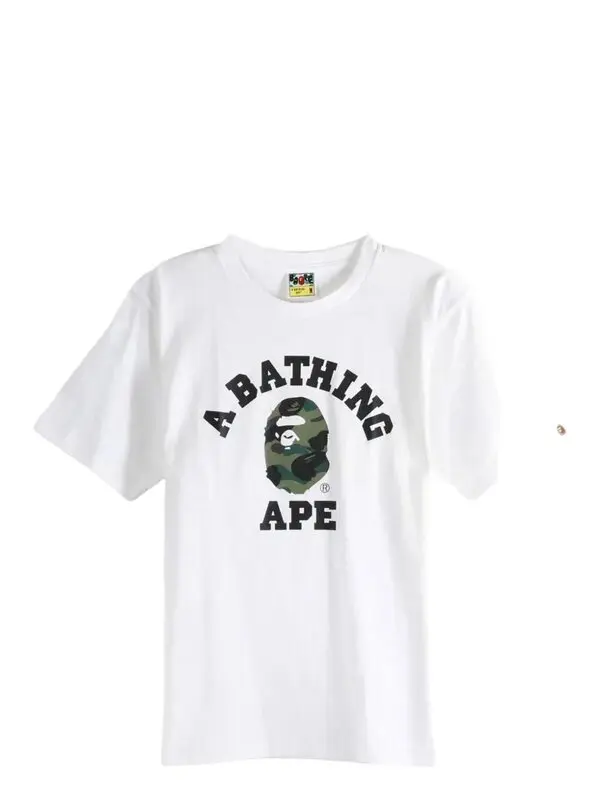 A BATHING APE Camouflage-print Logo-print T-shirt - White