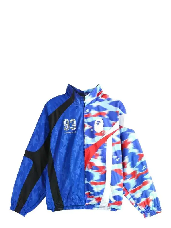 A BATHING APE Camouflage-print Panelled Jacket - Blue