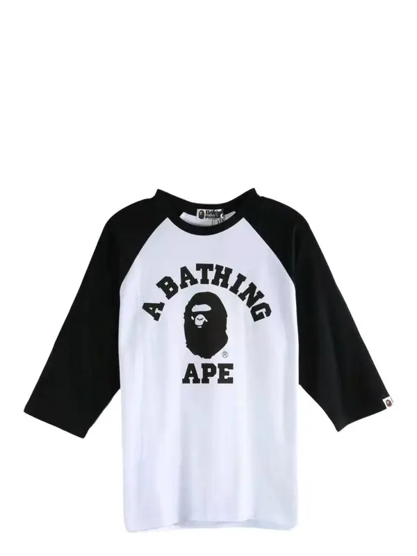 A BATHING APE College Logo-print Raglan-sleeve T-shirt - White