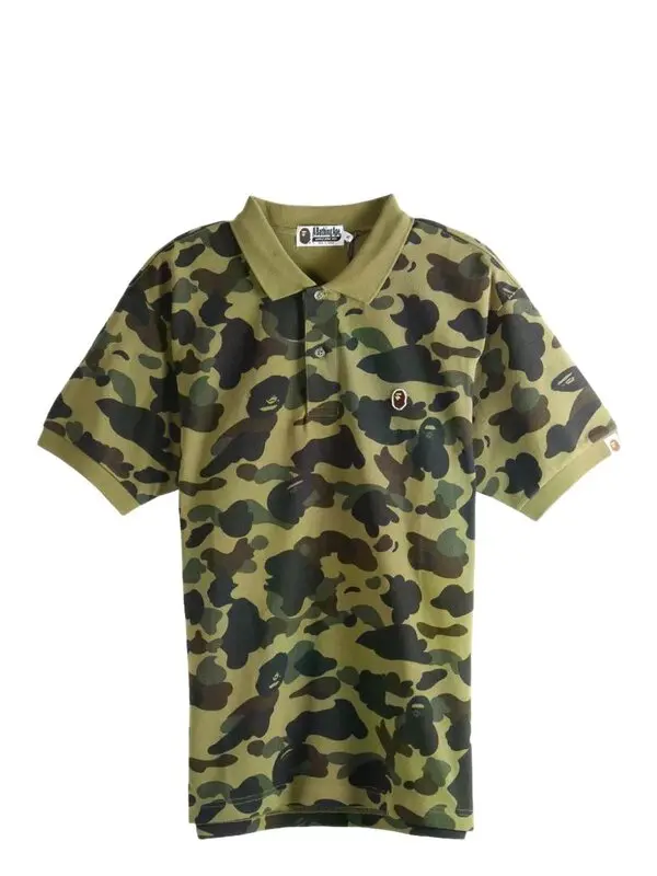 A BATHING APE 1st Camouflage-print Polo Shirt - Green
