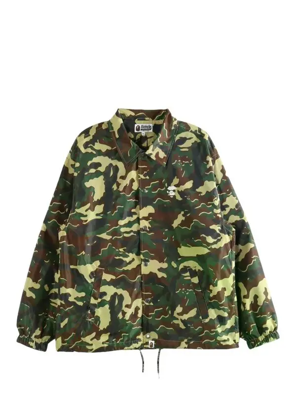 A BATHING APE Camouflage-print Jacket With Logo Patch - Green