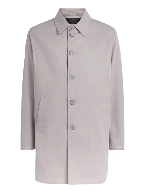 Herno Cotton Twill Overcoat - Grey