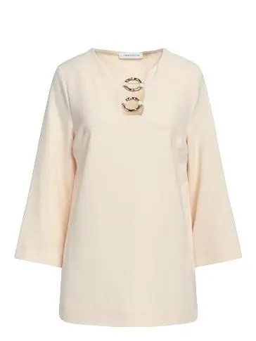 SIMONA CORSELLINI Top With Appliqués - Beige