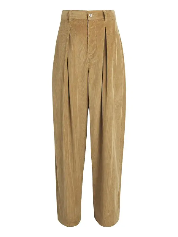 JW Anderson Corduroy Pleated Wide-leg Trousers - Brown