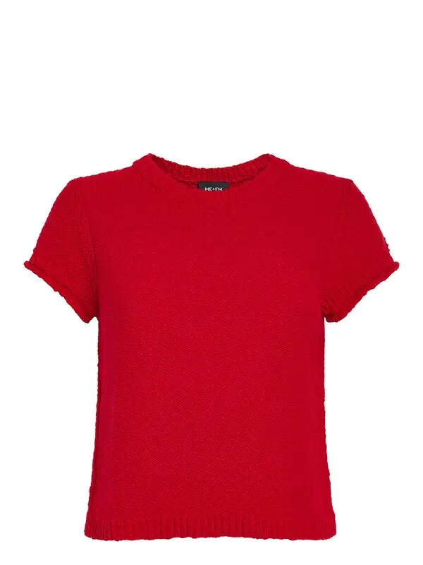 ME+EM Cotton-linen Bouclé Baby T-shirt - Red