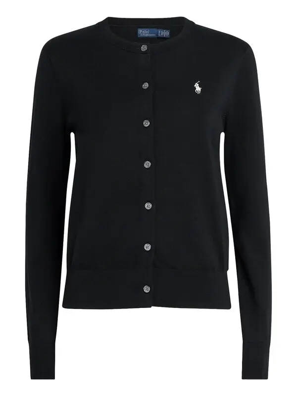 Polo Ralph Lauren Cotton Ribbed Cardigan - Black