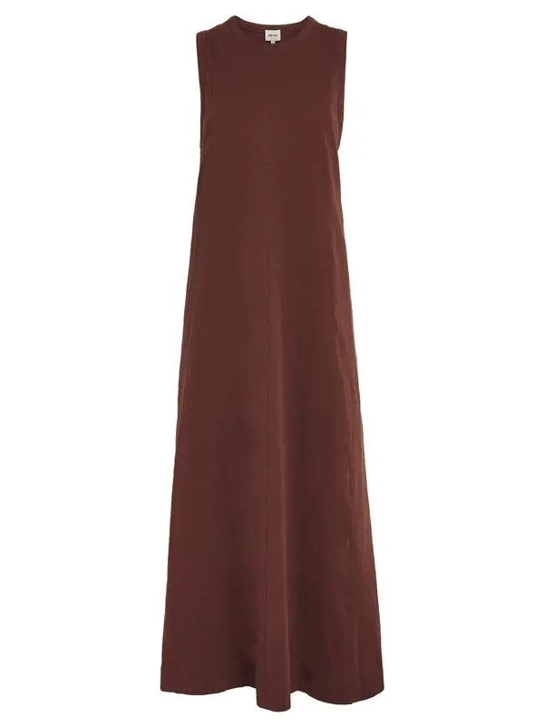 ME+EM Organic Cotton Maxi Dress - Brown