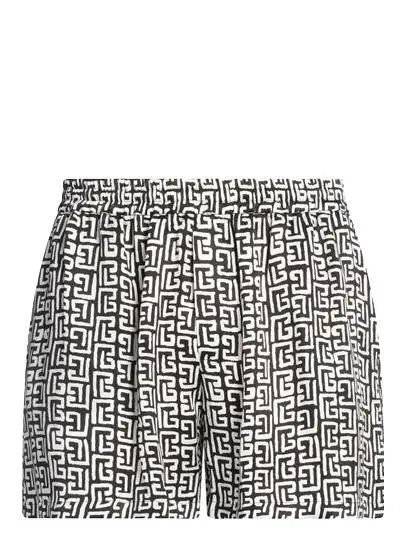 Balmain Printed Casual Shorts - Black