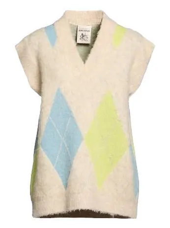 SEMICOUTURE Sleeveless Geometric-print Jacquard-knit Sweater - Beige