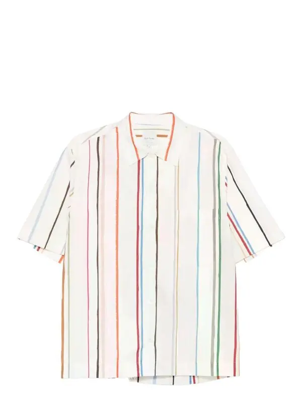 Paul Smith Stripe-print Short-sleeve Shirt - Neutrals